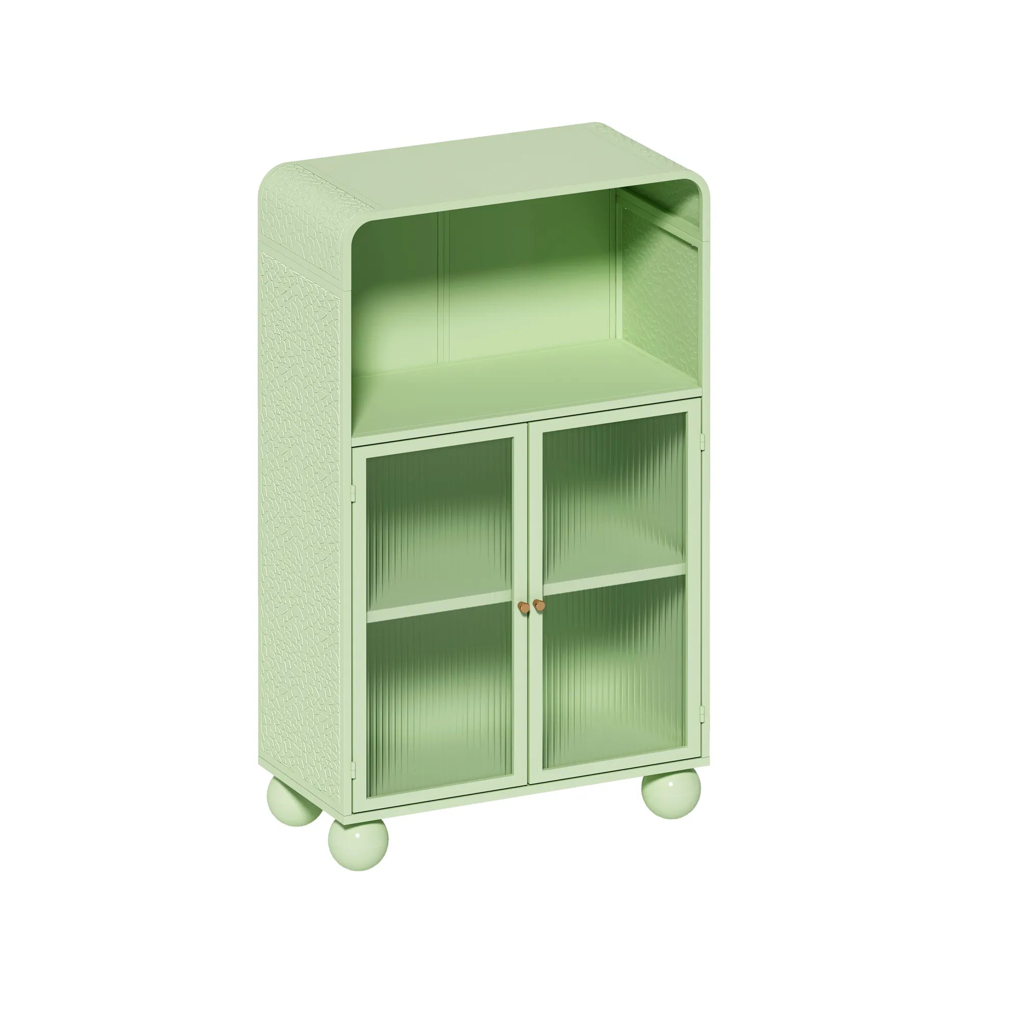 45" Storage Cabinet with Glass Door and Shelves – FanciConcept